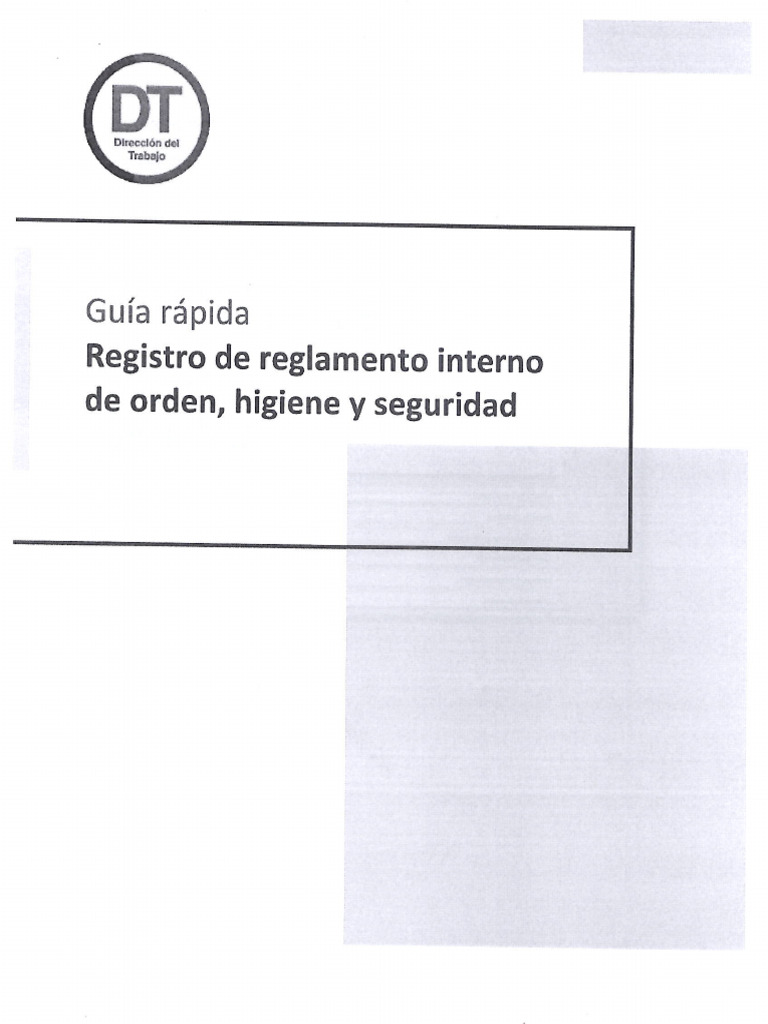 Guía Rapida Registro de Reglamento Interno de Orden, Higiene y Seguridad | PDF