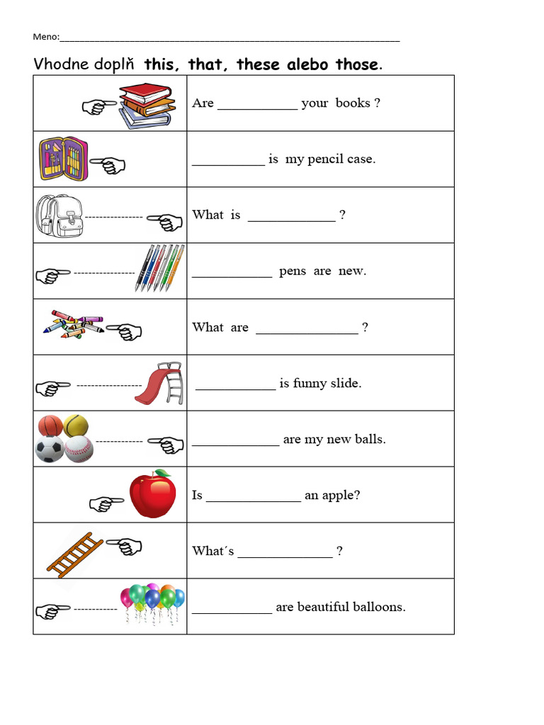 This, That, These, Those - Test | PDF