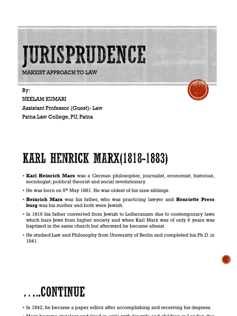 Lec 9-Jurisprudence (3rdsem) | PDF | Karl Marx | Communism