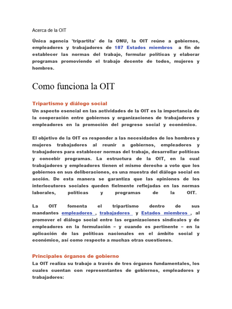 Acerca de La OIT | PDF | Negocios | Ciencias sociales