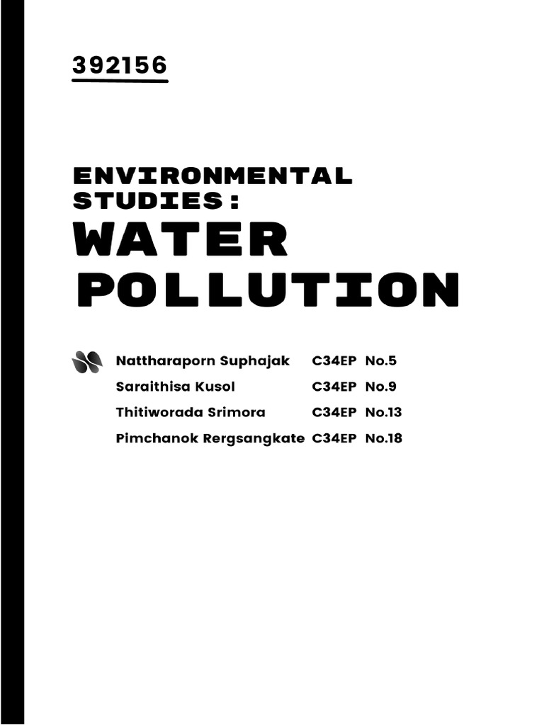 Chemistry Environmental Study Water Pollution | Download Free PDF ...