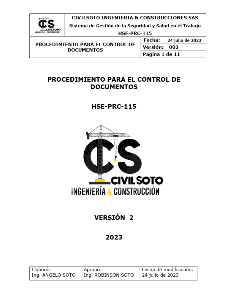 Procedimiento Control de Documentos | PDF