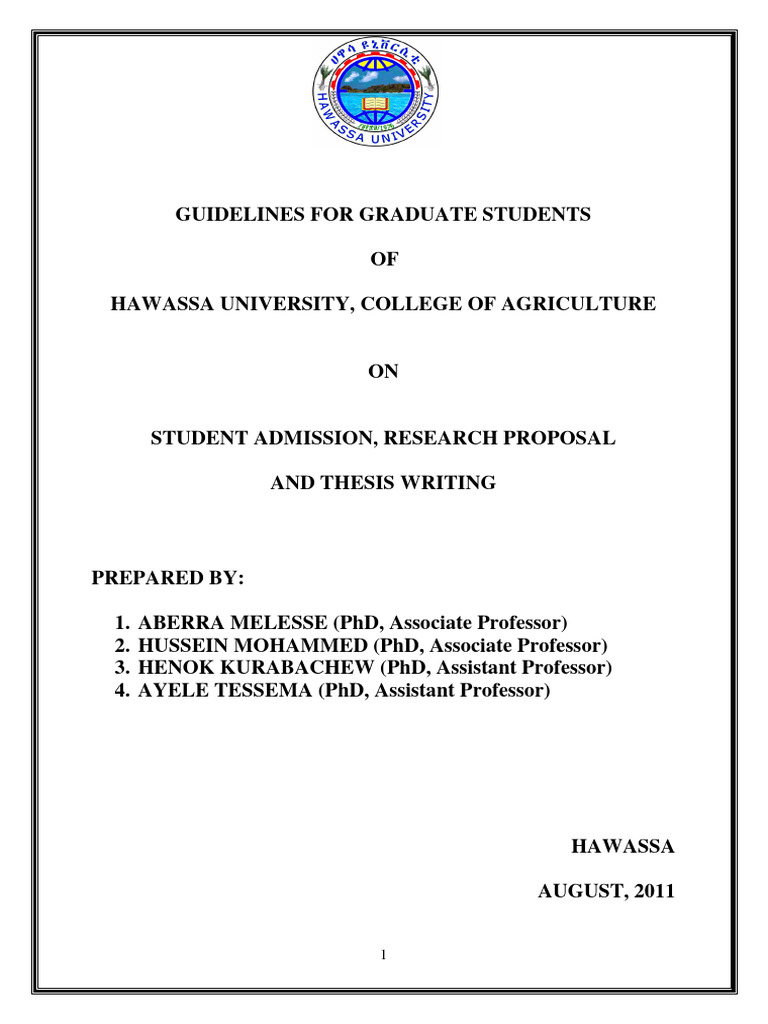 MSC Thesis Writing Guide Line, HUCA | PDF