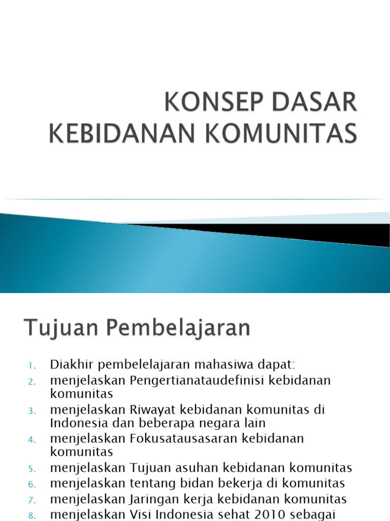 Konsep Dasar Kebidanan Komunitas | PDF