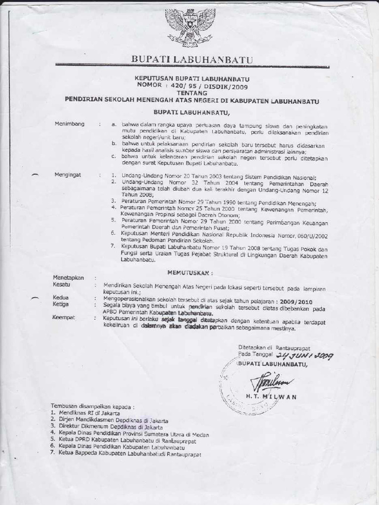 IZIN OPERASIONAL SK Pendiri Sekolah 2 Hal | PDF