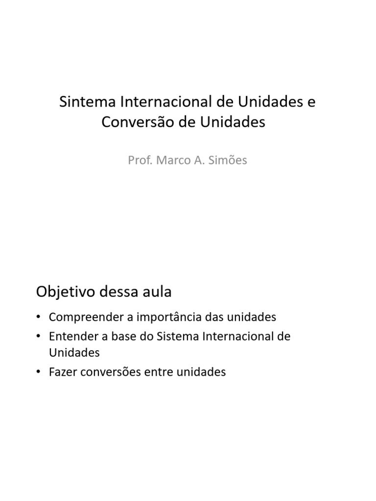 SI e Conversão de Unidades | PDF