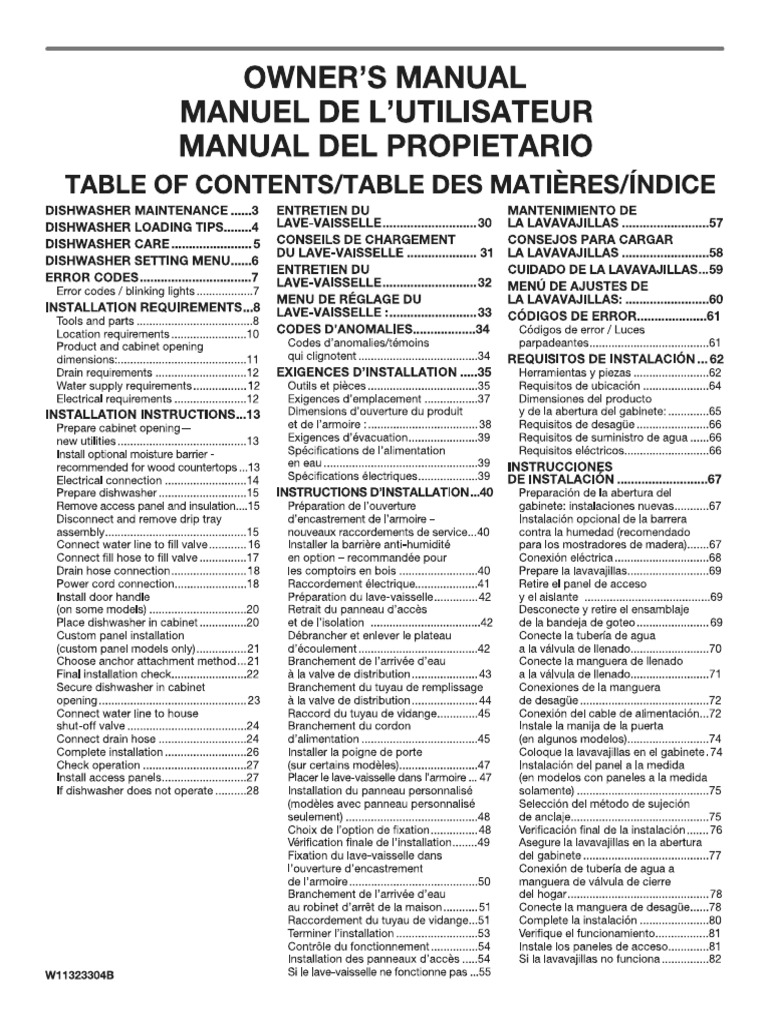 KDFE204KPS Manual | PDF