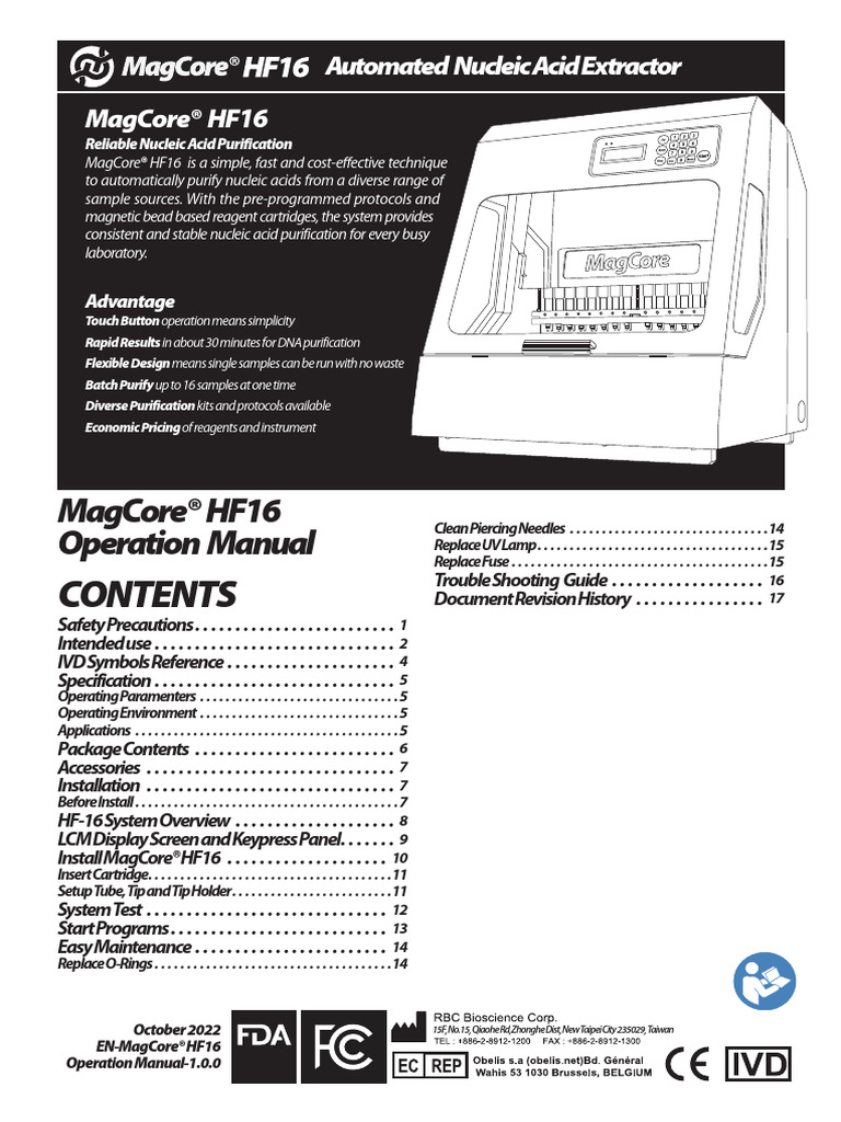 EN-MagCore® HF16 Operation Manual-1.0.0 IVRD | PDF | Technology ...