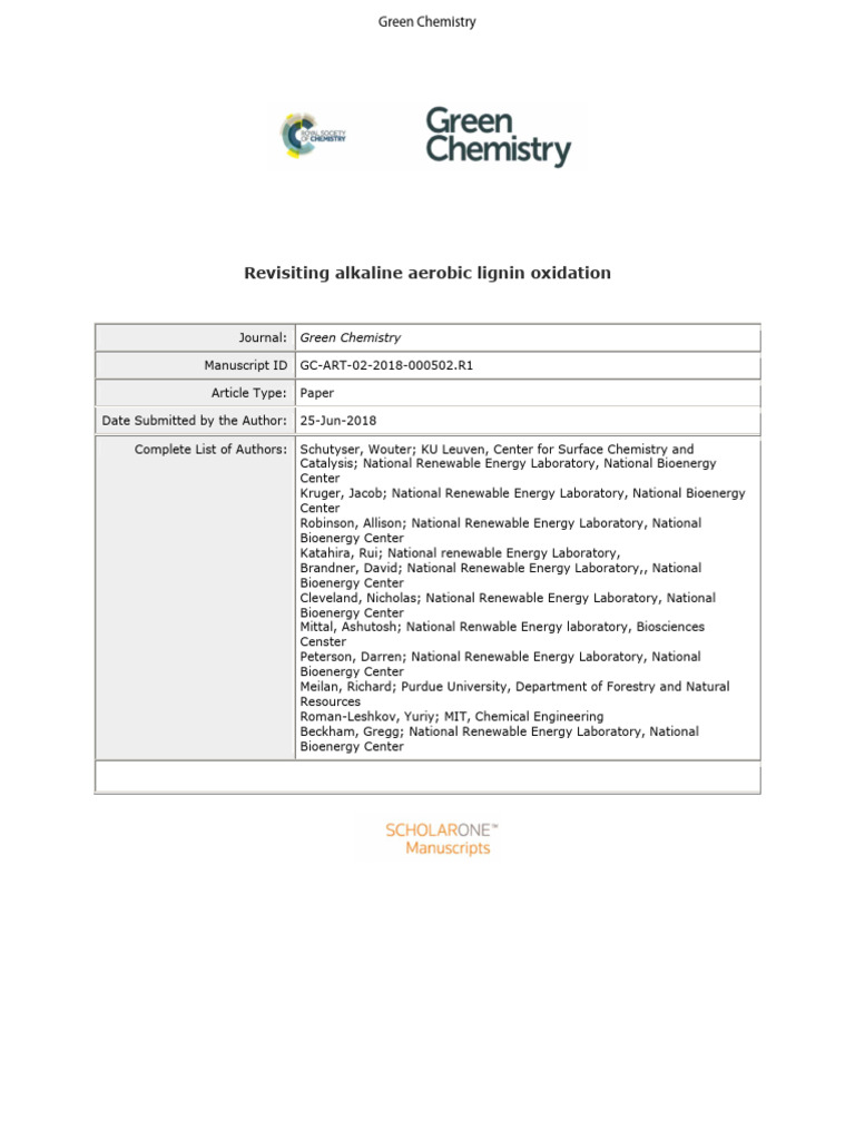 C8GC00502H | PDF | Lignin | Biorefinery