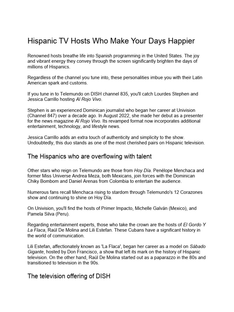 Hispanic TV Hosts | PDF | Television