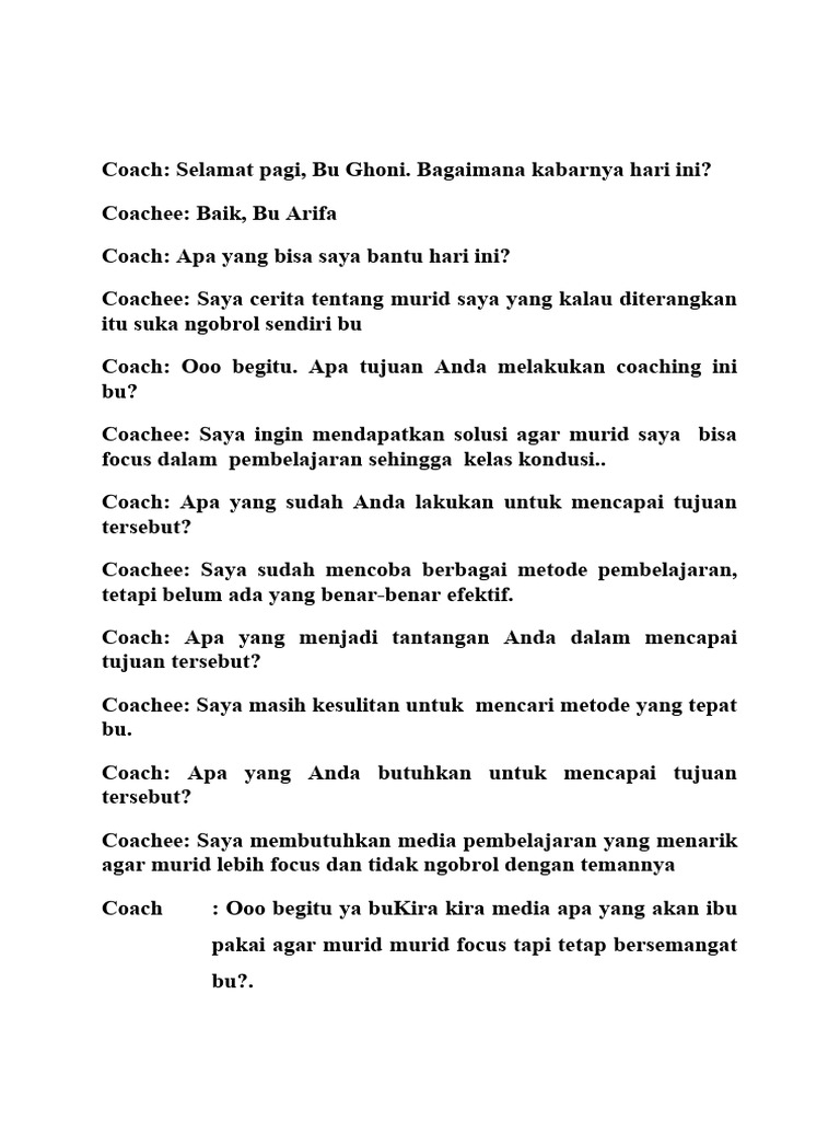 Contoh Coaching Guru | PDF