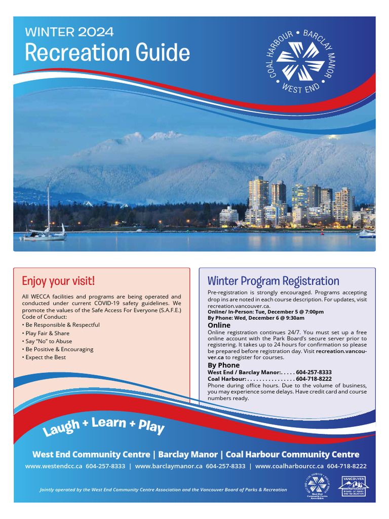 West End Community Centre Association Winter 2024 Recreation Guide Pdf
