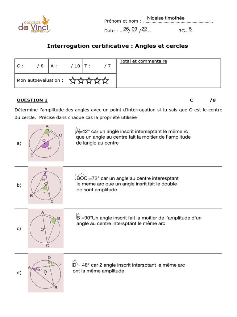 (Angles Et Cercles) Certificatif | PDF | Méthodes et références pédagogiques