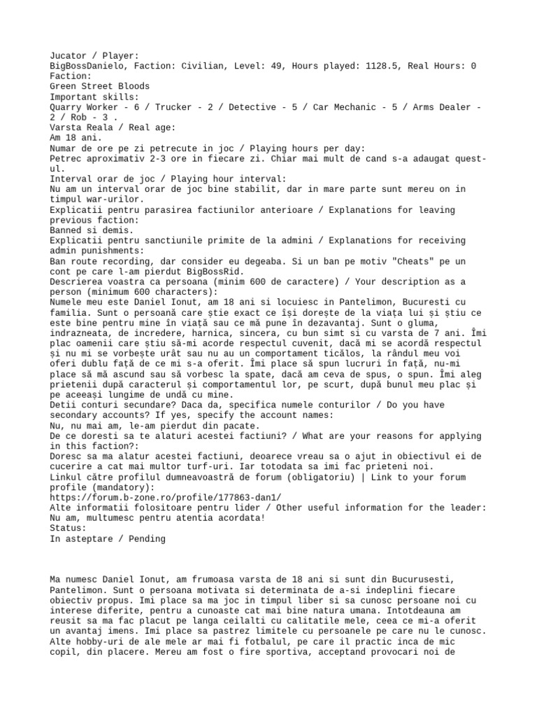 Aplicatie Samp SFPD | PDF