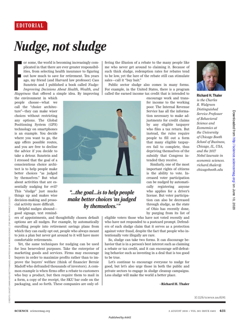 Nudge Not Sludge | PDF