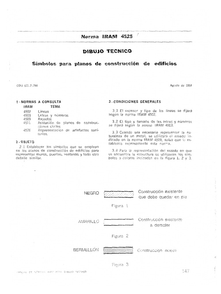 IRAM 4525 Representación en Planos de Construcción de Edificios 1954 | PDF