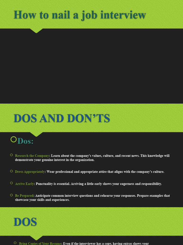 How To Nail A Job Interview | PDF