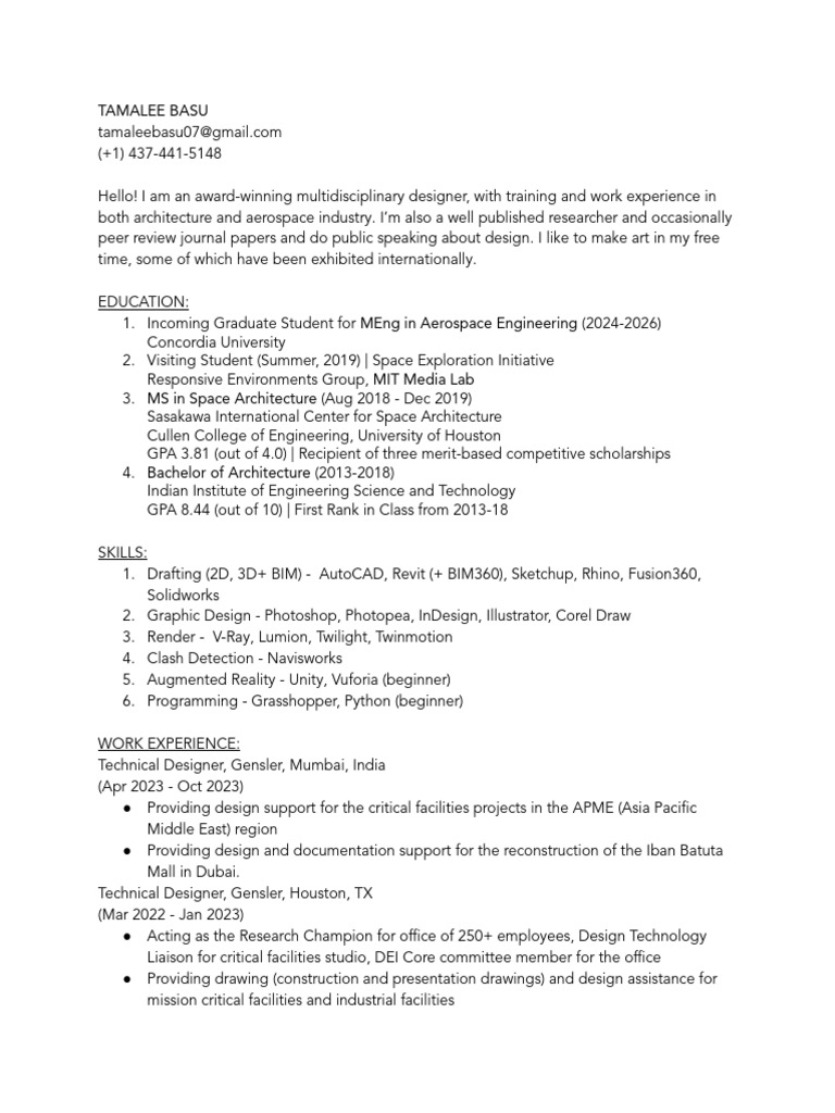 CV - Abridged-1 | PDF | Technology & Engineering