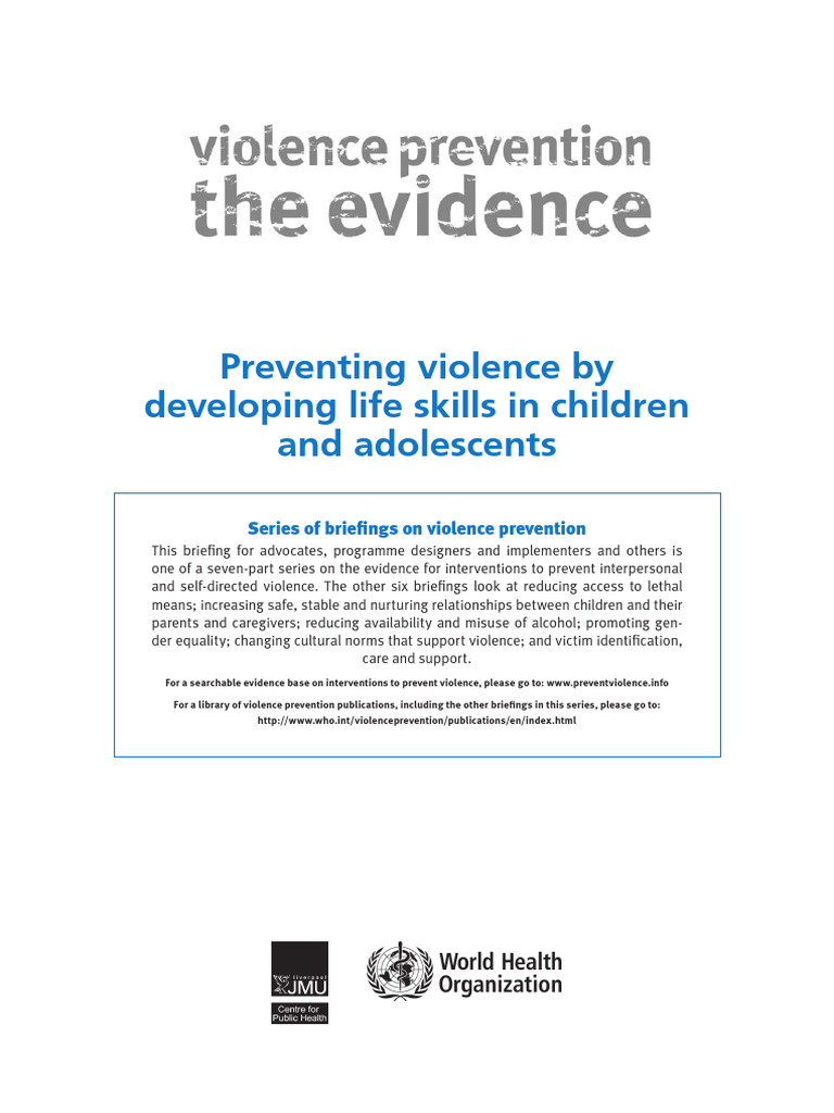 Life Skills to Prevent Youth Violence | PDF | Violence | Preschool