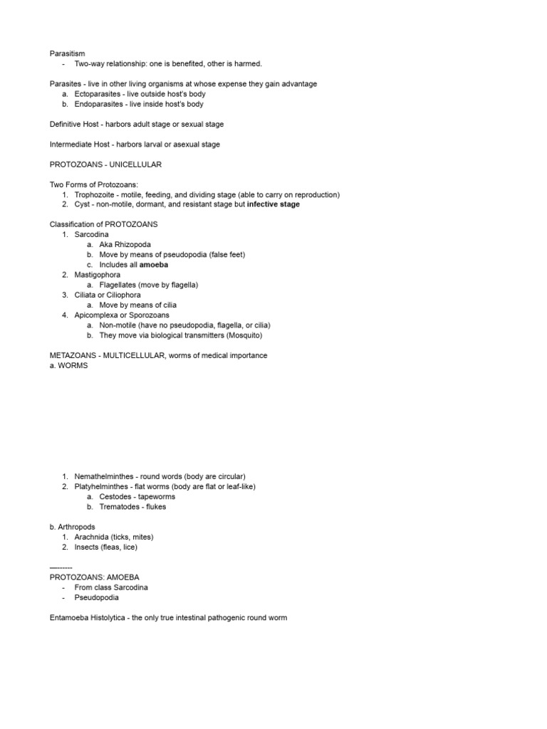 Tabular Parasitology MICROPARA | PDF | Plasmodium | Protozoa
