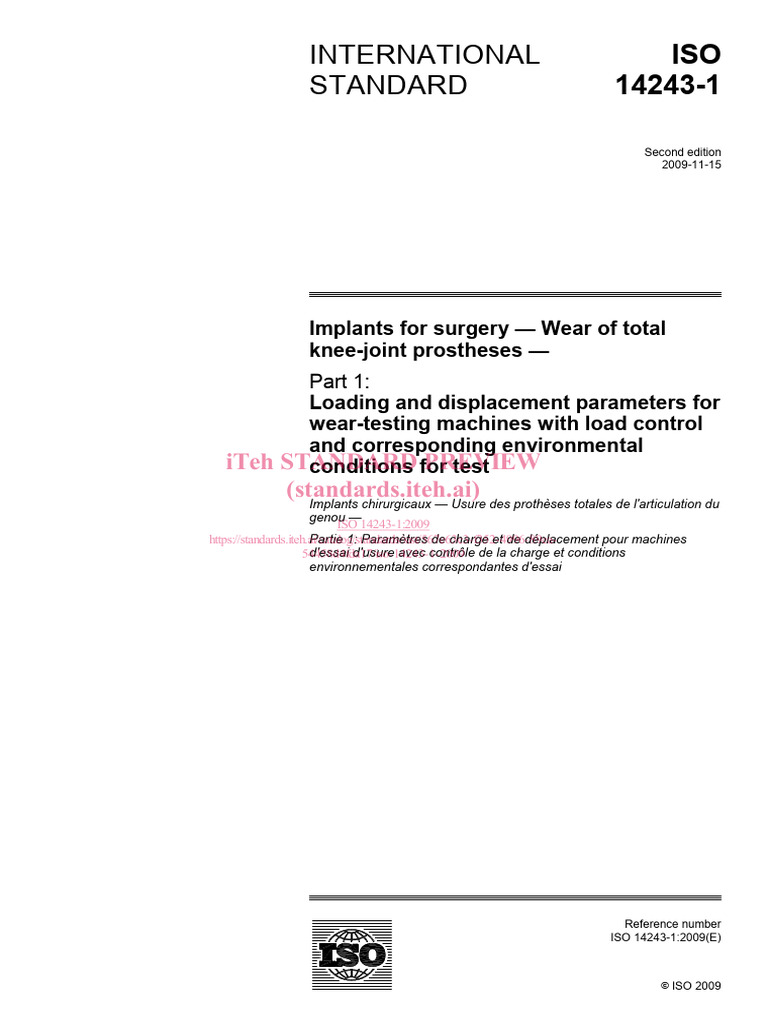 Iso 14243 1 2009 | PDF