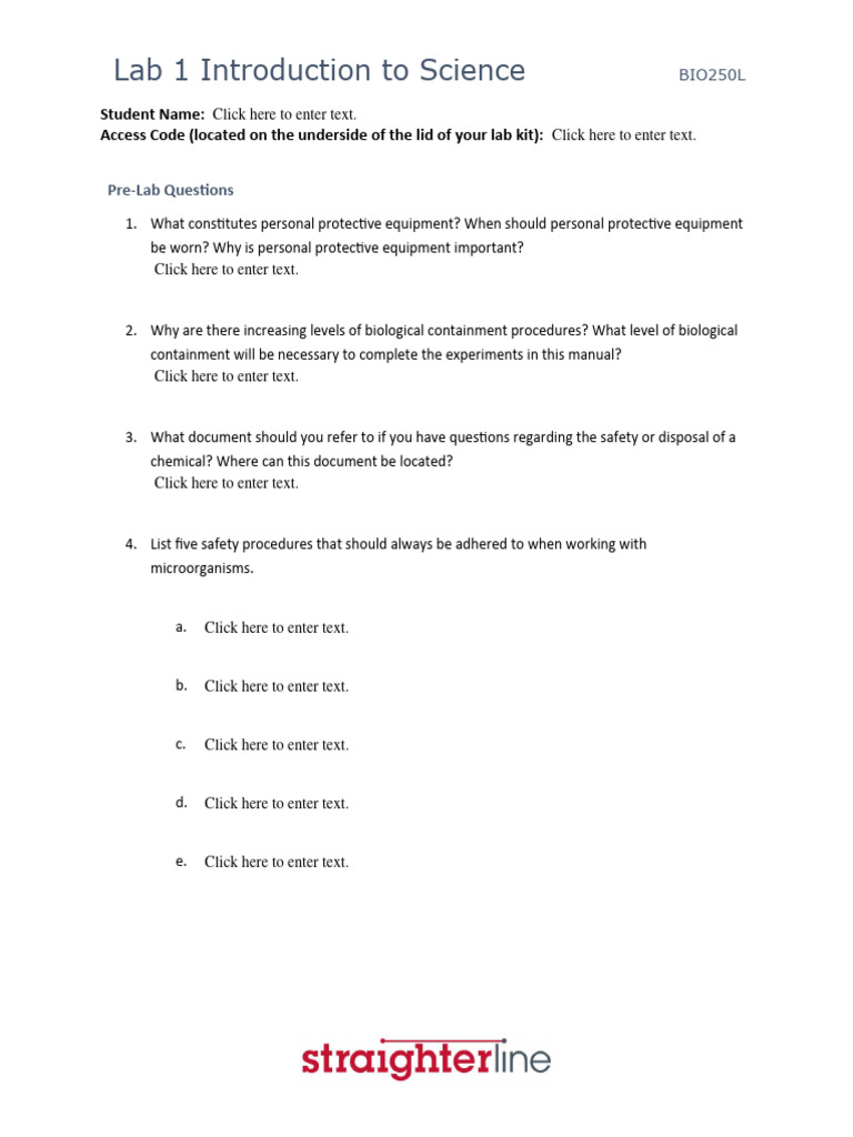 BIO250L V2 Lab 1 | PDF
