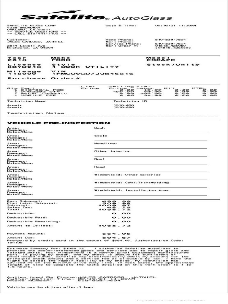 Preauth Receipt | PDF