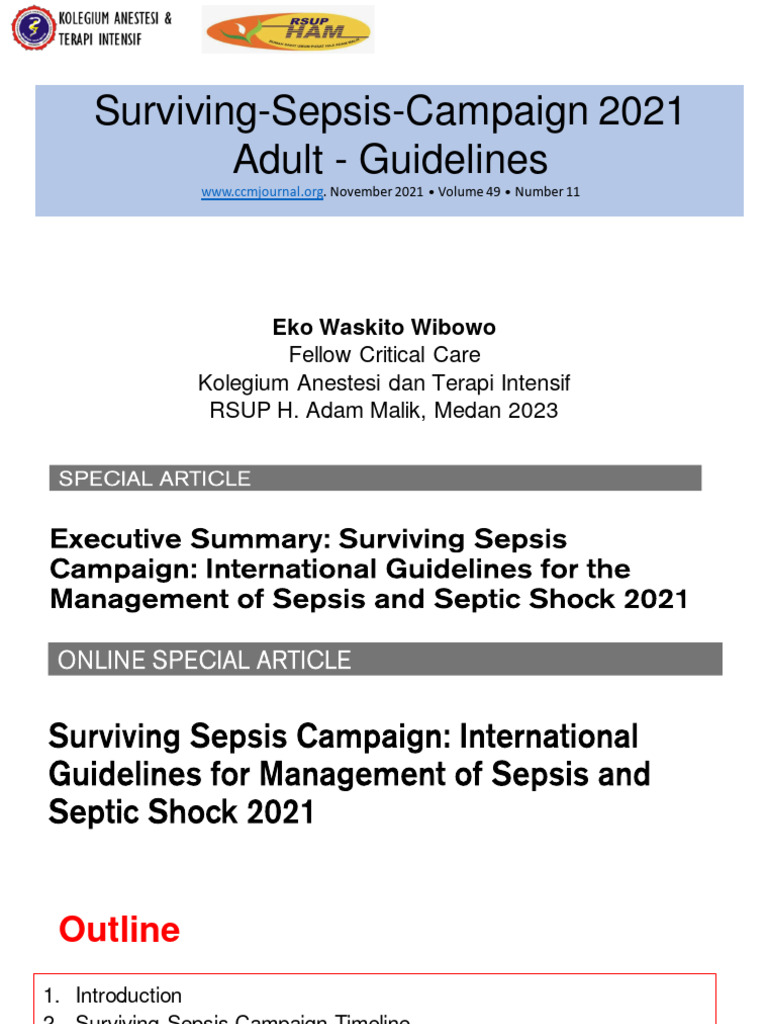 2021 Surviving Sepsis Guidelines Summary | PDF | Sepsis | Infection