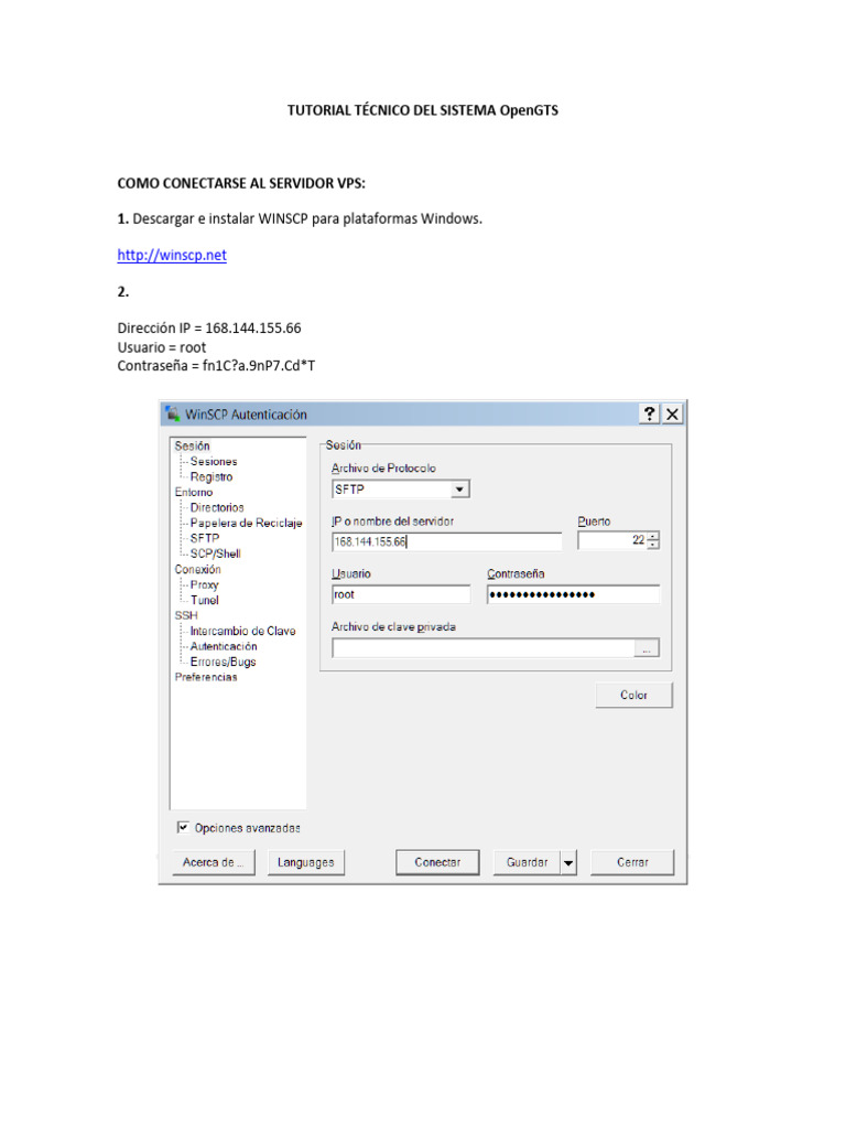 Guía Técnica: Conexión OpenGTS VPS | PDF | Informática