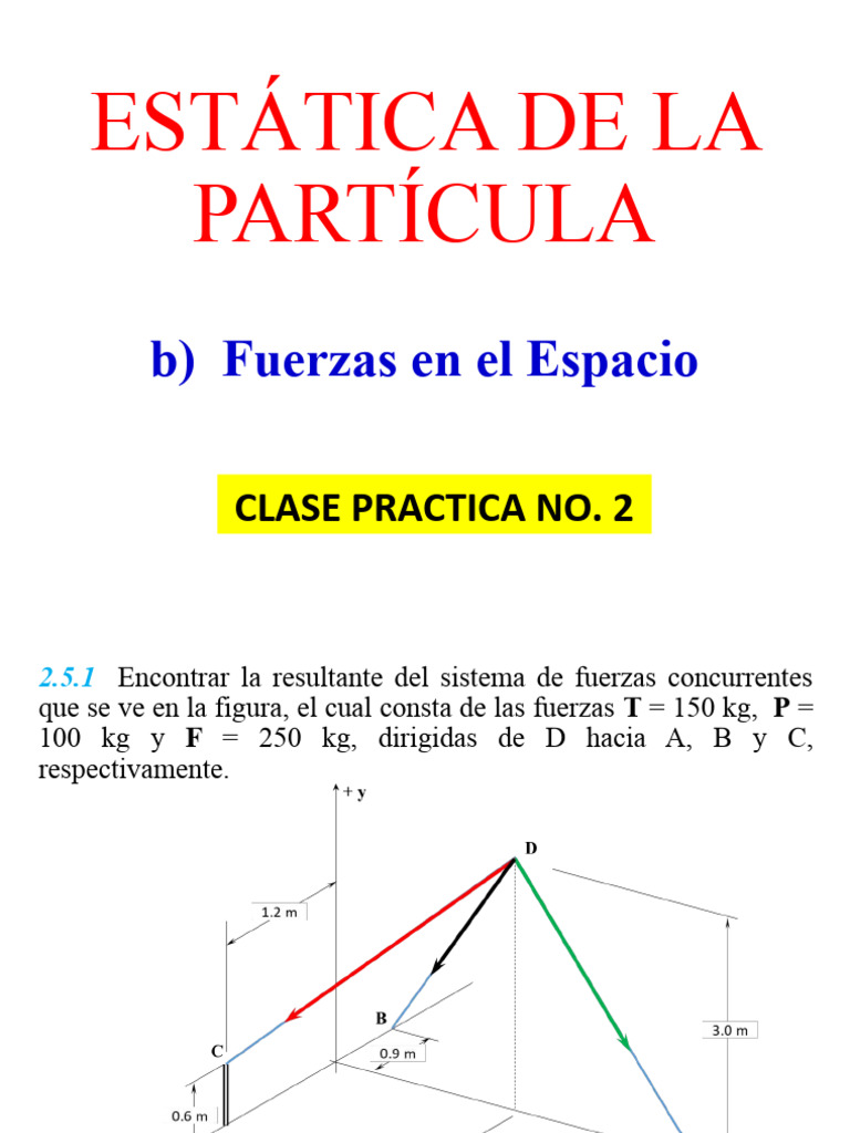 Clase Practica 2 Estatica de La Particula (Ejercicios 3d) | PDF Clase Practica 2 Estatica de La Particula (Ejercicios 3d) | PDF