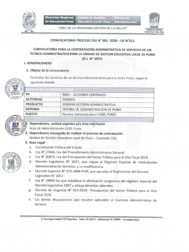 TDR Tec Administrativo I | PDF