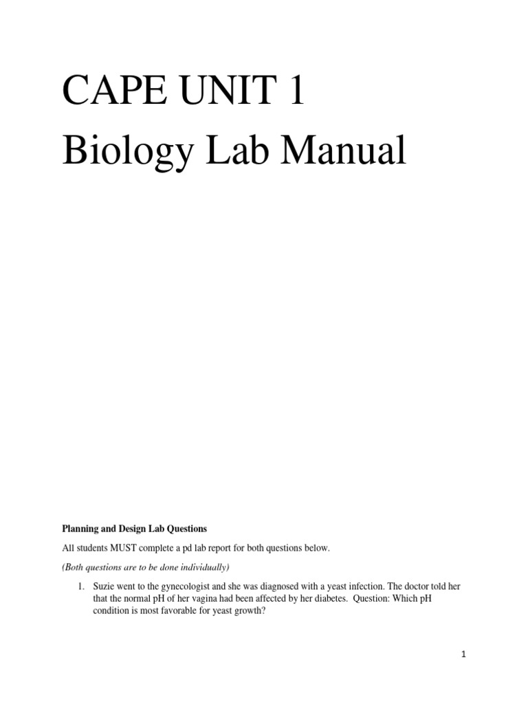 CAPE Unit 1 Lab Manual | PDF