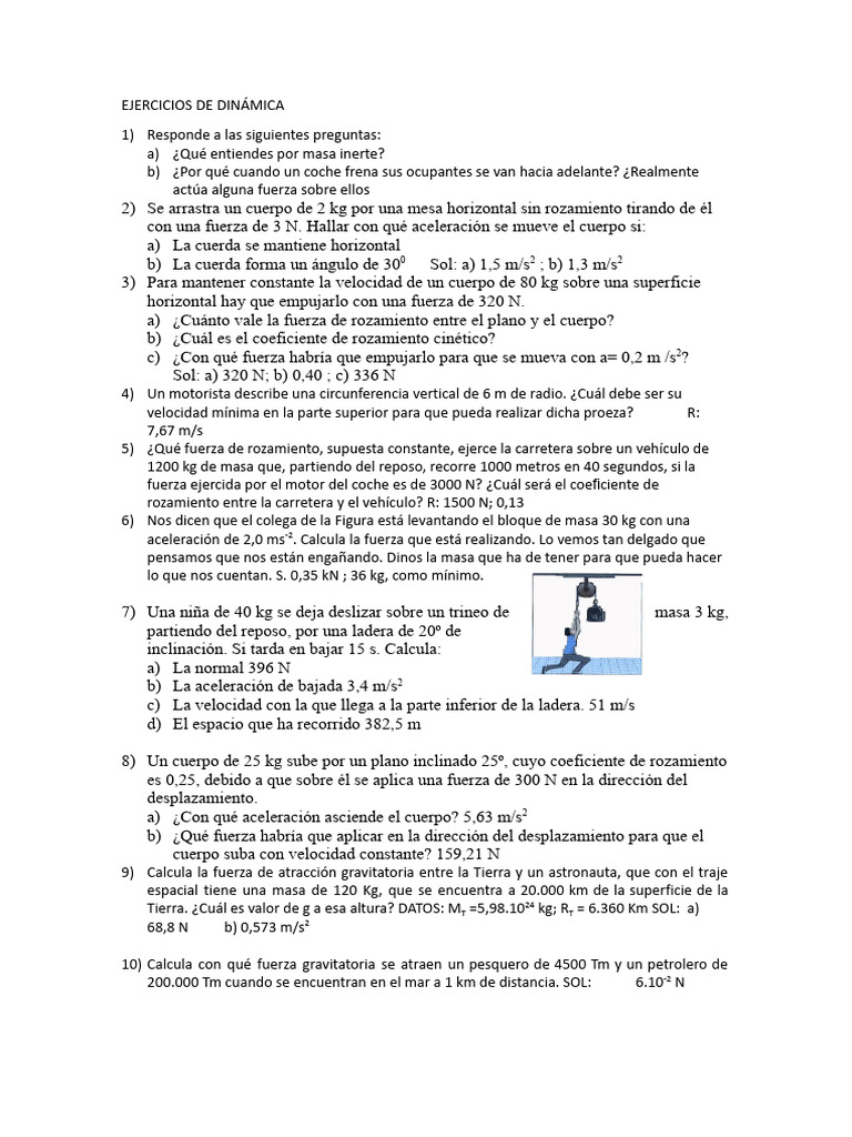 Ejercicios de Din-Mica 4 | PDF