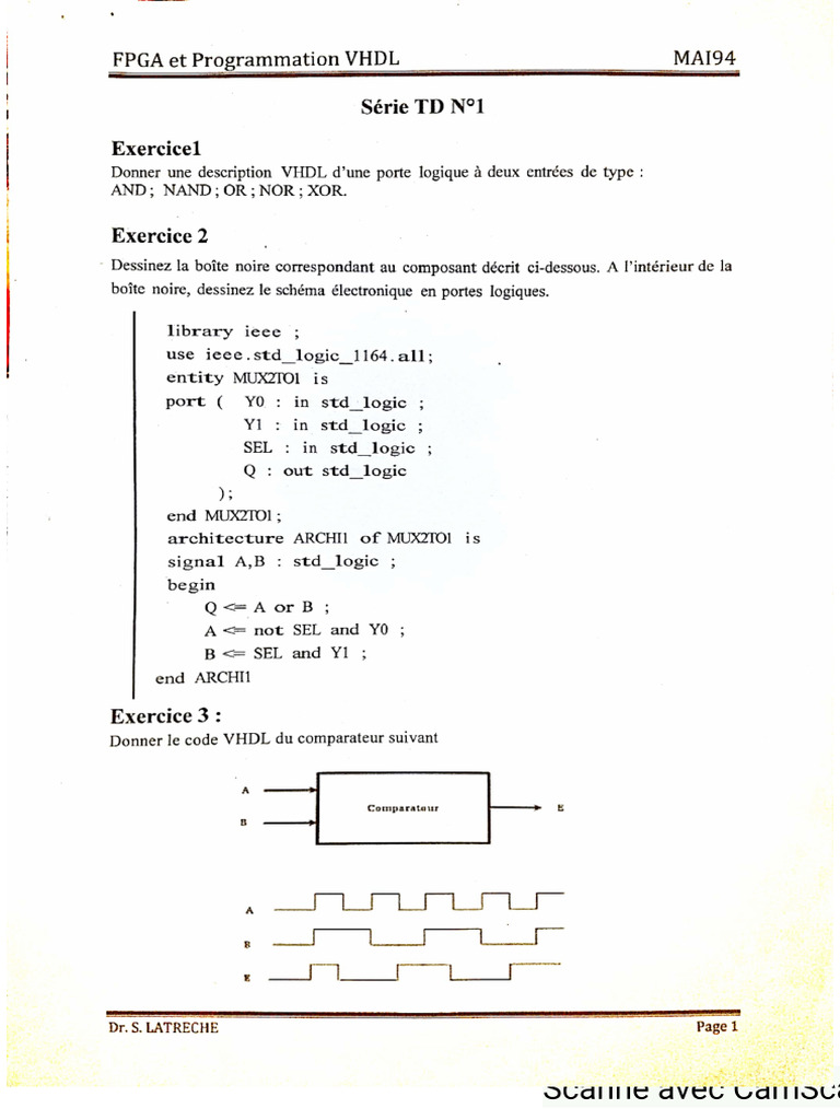 Série TD N°1 | PDF