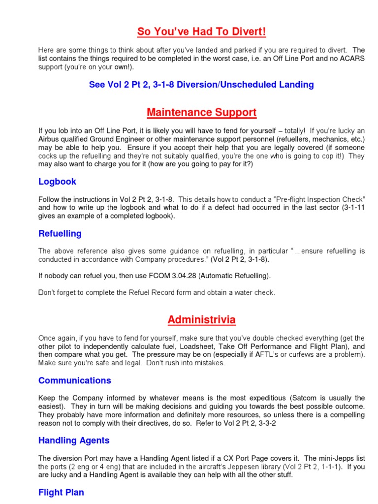 Aircraft Diversion Procedures Guide | PDF | Air Traffic Control | Aviation