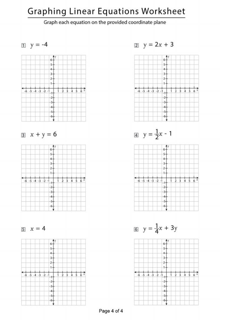 Graphing Equations Worksheet Redo Last PAge | PDF