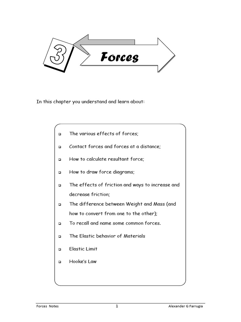 Forces and Friction Study Guide | PDF