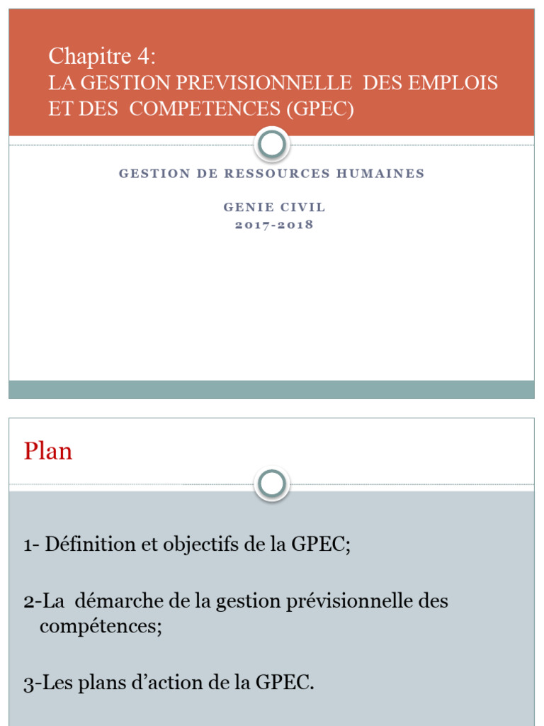 Chap 4 GRH - Gpec | PDF | Gestion des ressources humaines | Recrutement