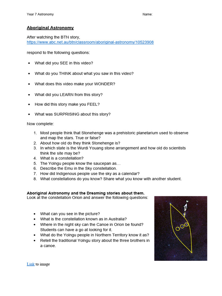 Aboriginal Astronomy | PDF