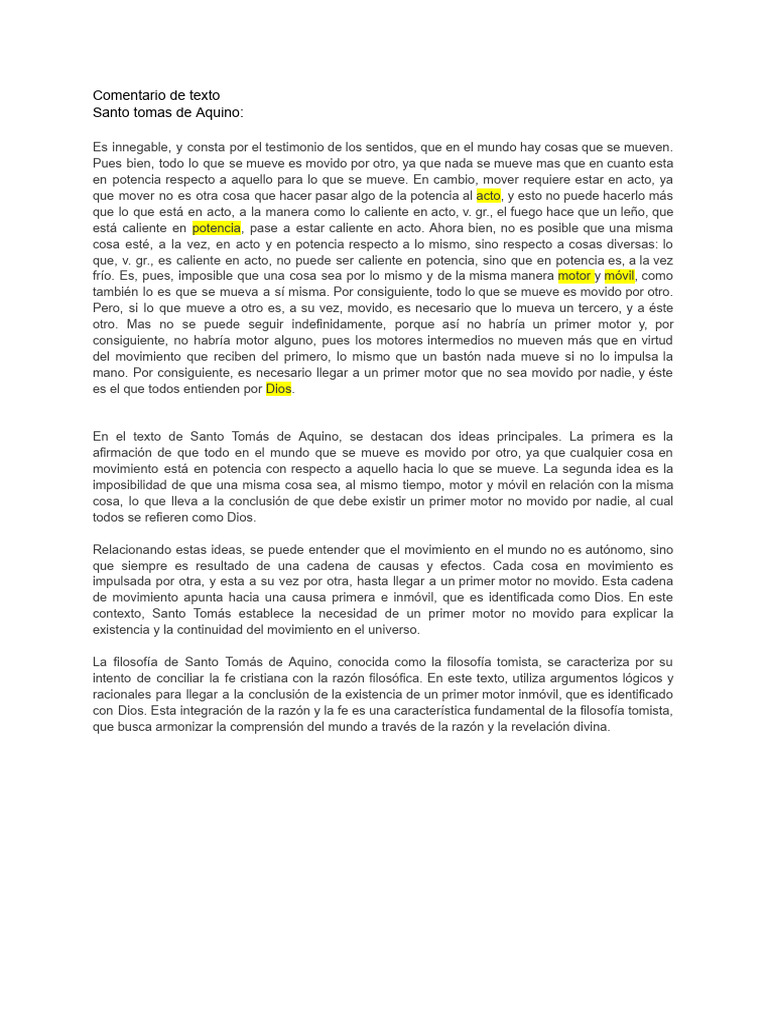 Comentario de Texto Santo Tomás de Aquino | PDF | Tomás de Aquino ... Comentario de Texto Santo Tomás de Aquino | PDF | Tomás de Aquino ...