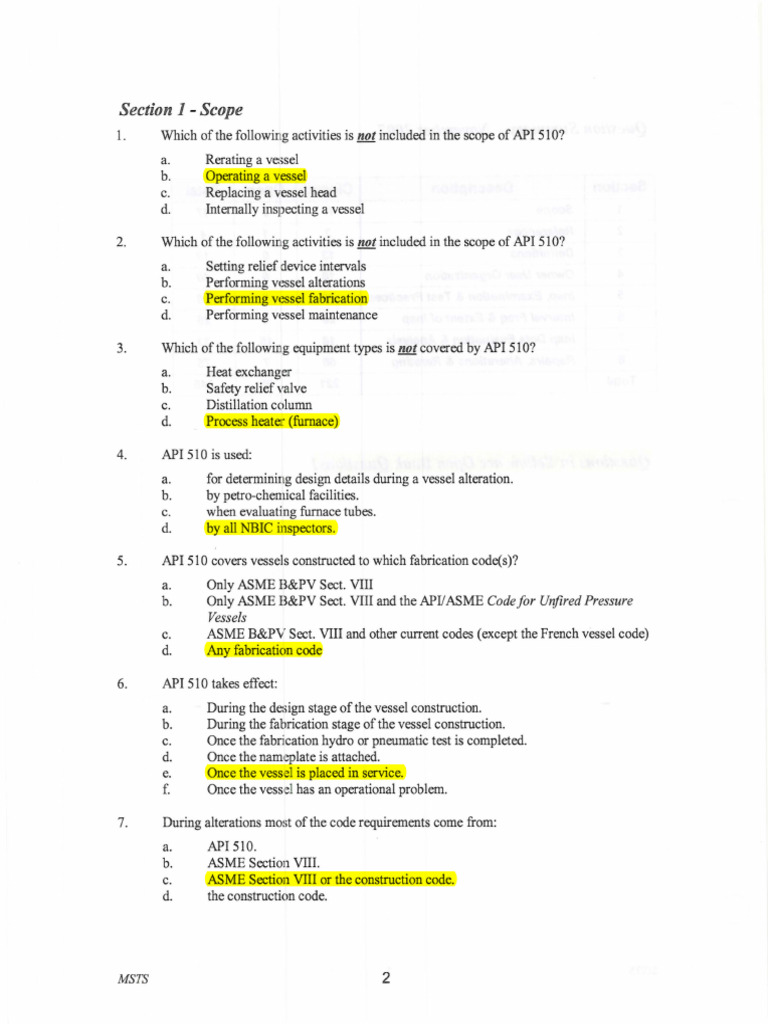 Api 510 Q | PDF | Home & Garden | Computers
