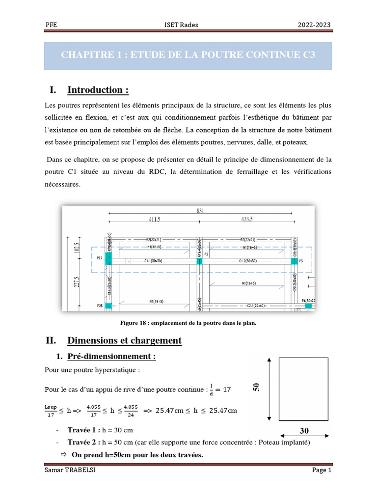 Poutre Hyperstatique Avec Une Force Concentrée (Poteau) | PDF