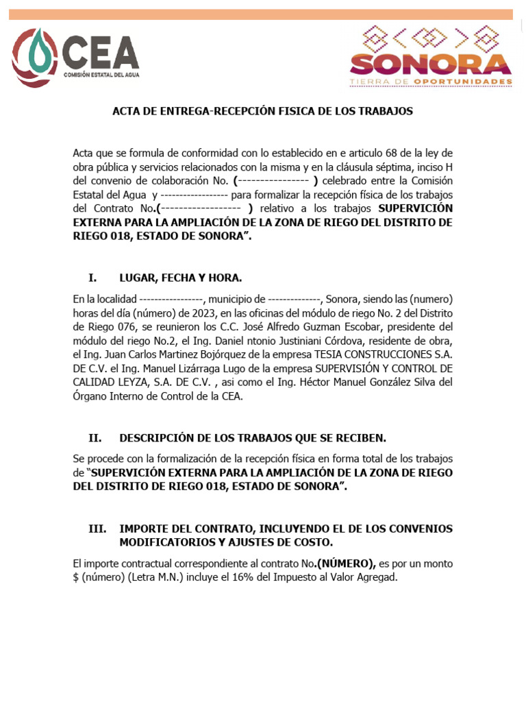 Acta de Entrega-Recepción-Ejemplo | PDF | Gobierno