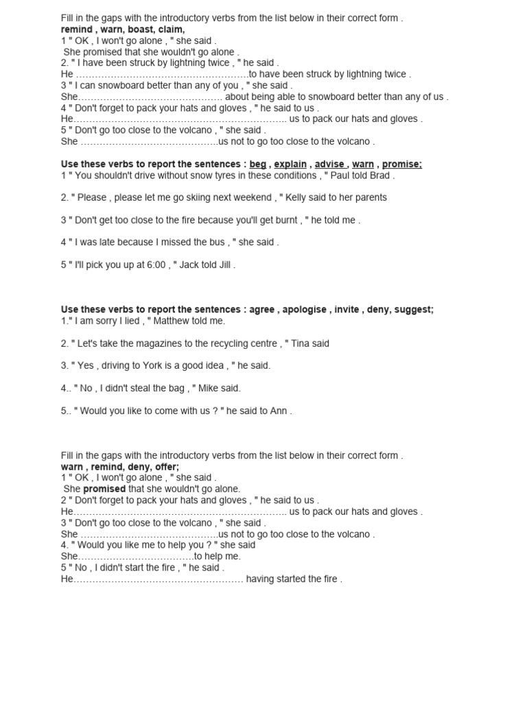 Introductory Verbs | PDF