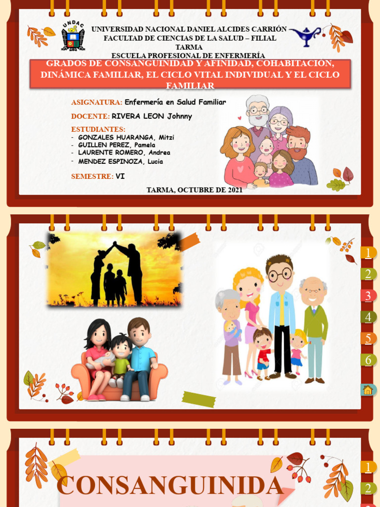 Grados de Consanguinidad y Afinidad (Parentesco), Cohabitación ...