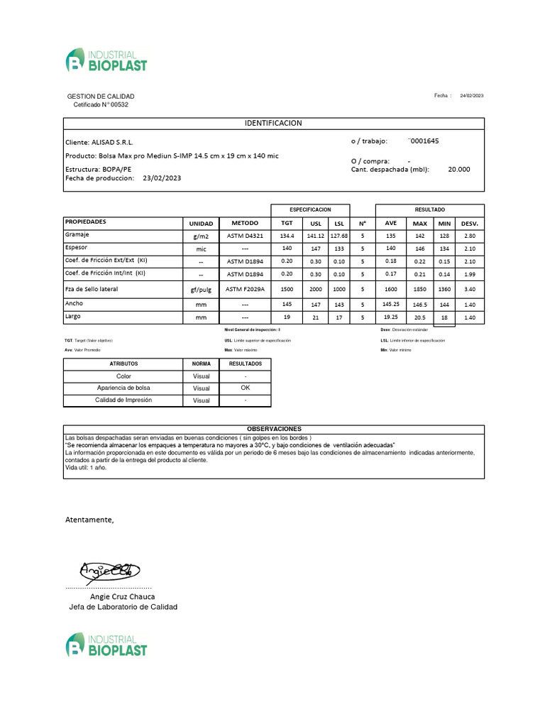 Bolsa Max Pro Mediun S-IMP 14.5 CM X 19 CM X 140 Mic | PDF