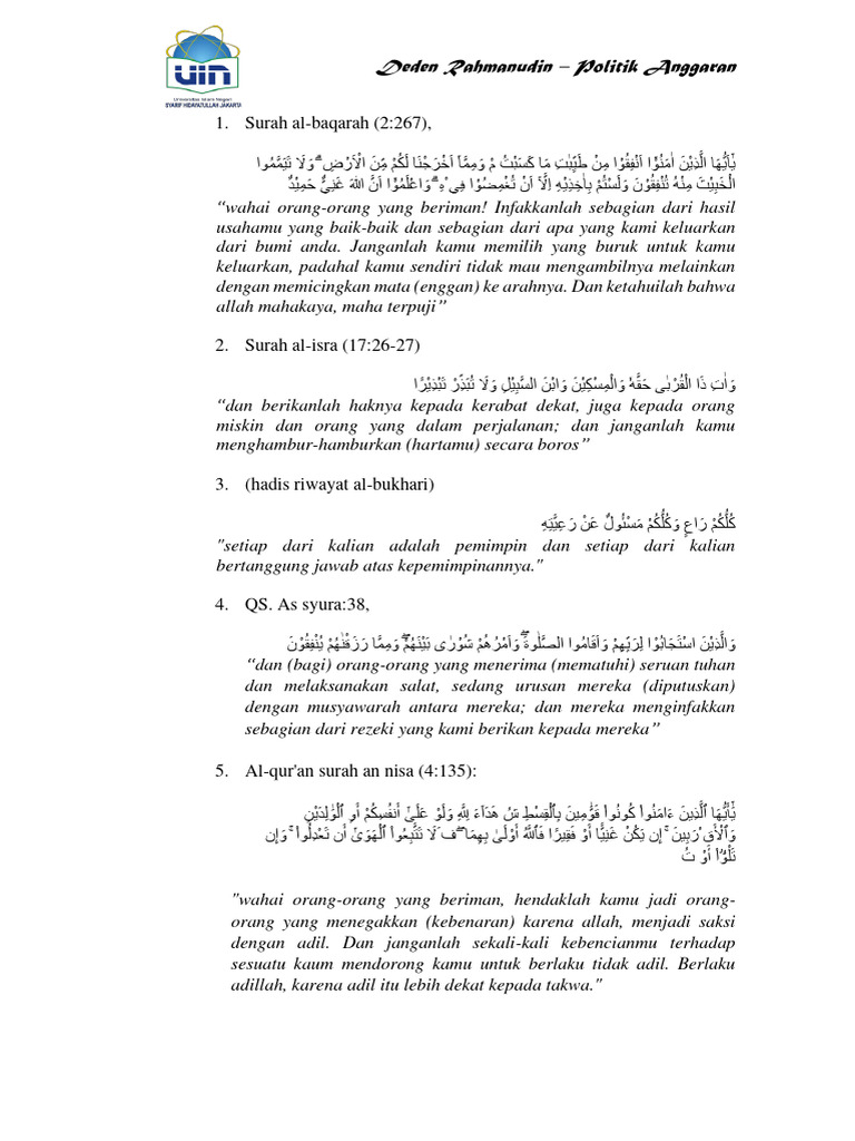 Dalil Islam Politik Anggaran Di Desa | PDF