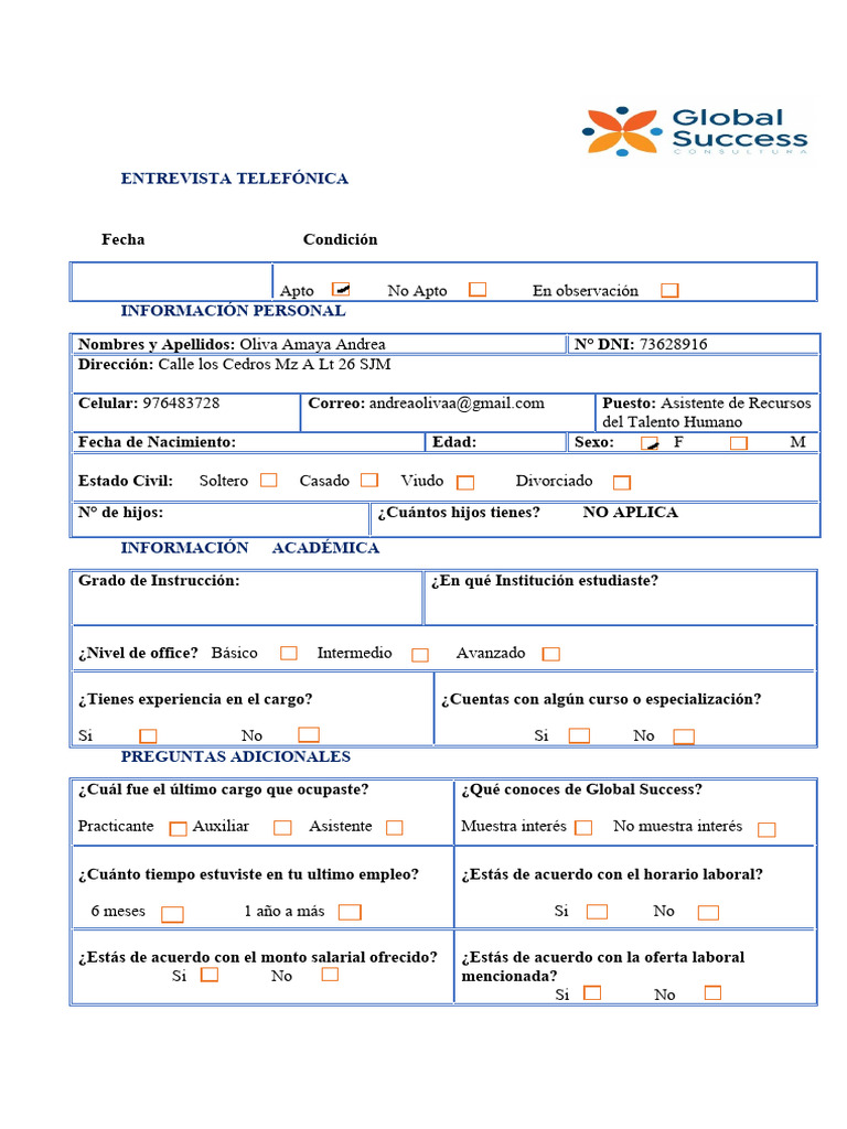 Entrevista Telefónica | PDF