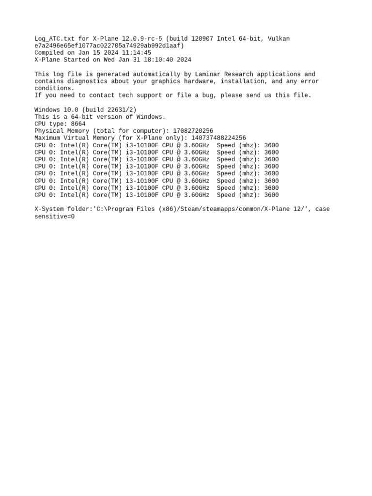 X-Plane 12 ATC Log Diagnostics | PDF | Games & Activities