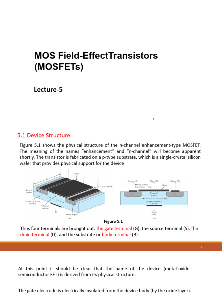 Lecture-5 MOSFETS | PDF